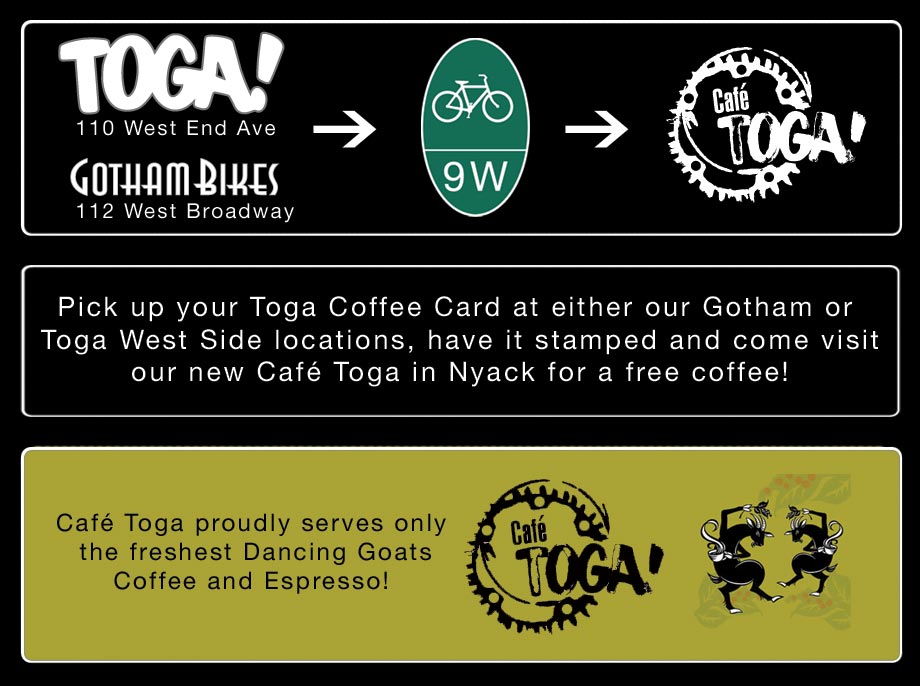 Cafe Toga - Toga! New York's Oldest and Largest Bike Shop
