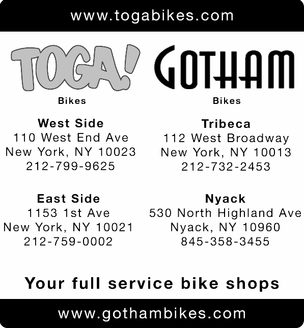 The Toga/Gotham Advantage - Toga! New York's Oldest and Largest Bike Shop