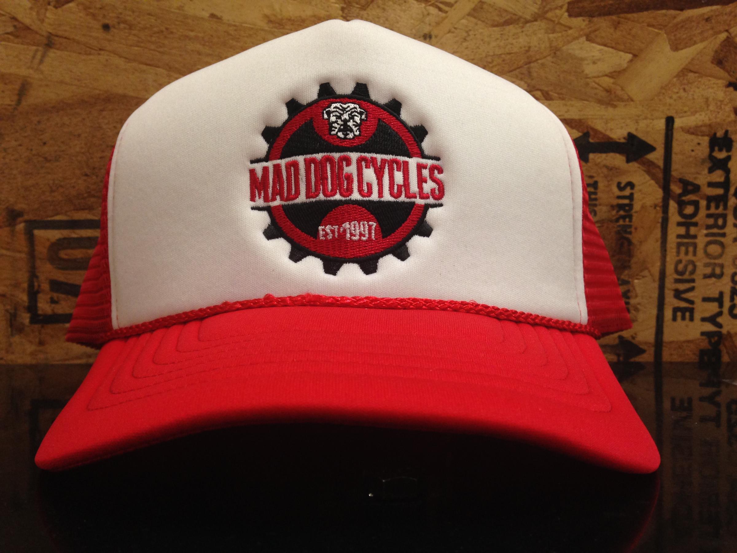 Mad Dog Cycles Hat Mad Dog Cycles "Est 1997" Foam Trucker Red/Wht - Mad ...