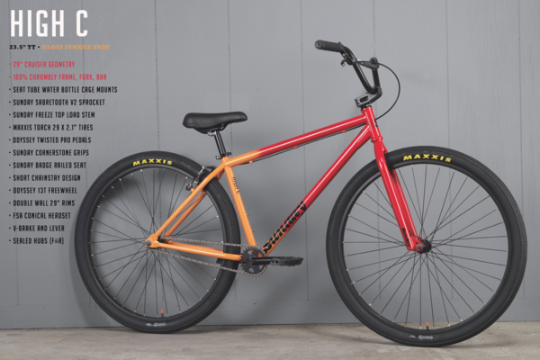 Sunday High C 29 GLOSS SUNRISE FADE - 23.5" - Albrecht Cycle Shop ...