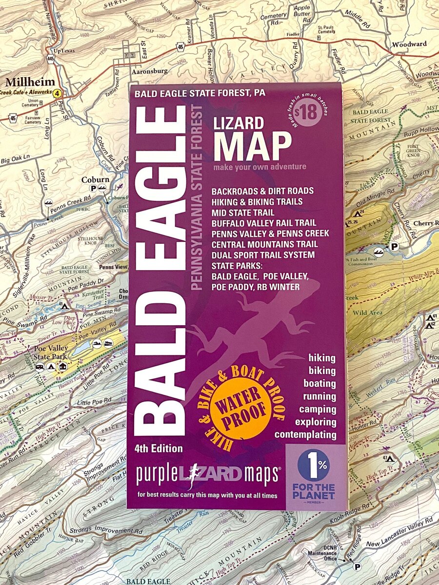Purple Lizard Maps Bald Eagle Lizard Map, Pennsylvania - Martins Bike ...