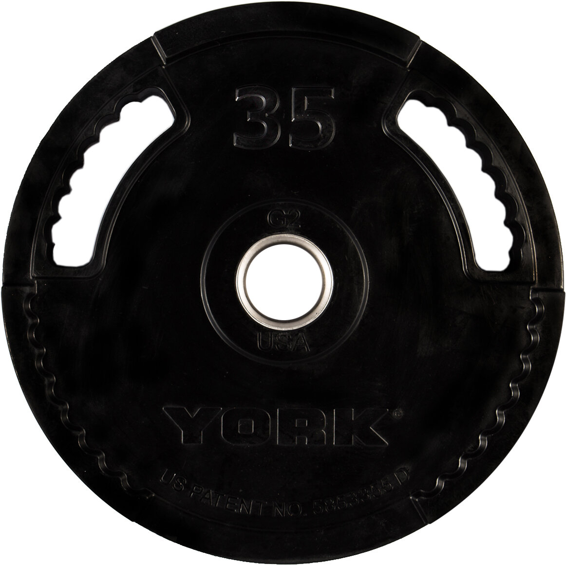 York Barbell 2" G2 Dual Grip Rubber Encased Olympic Plate - Martins ...
