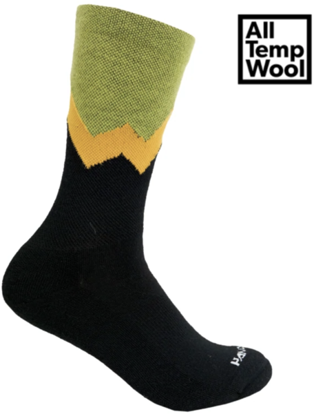 Handup Olive Cascade Wool Sock - Brown County Bikes