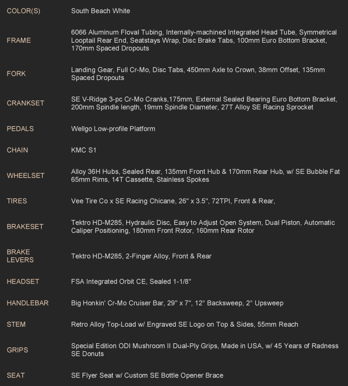 SE Bikes "Miami" Fat Ripper 26" - The Bike Zone | Shop Online or In-Store